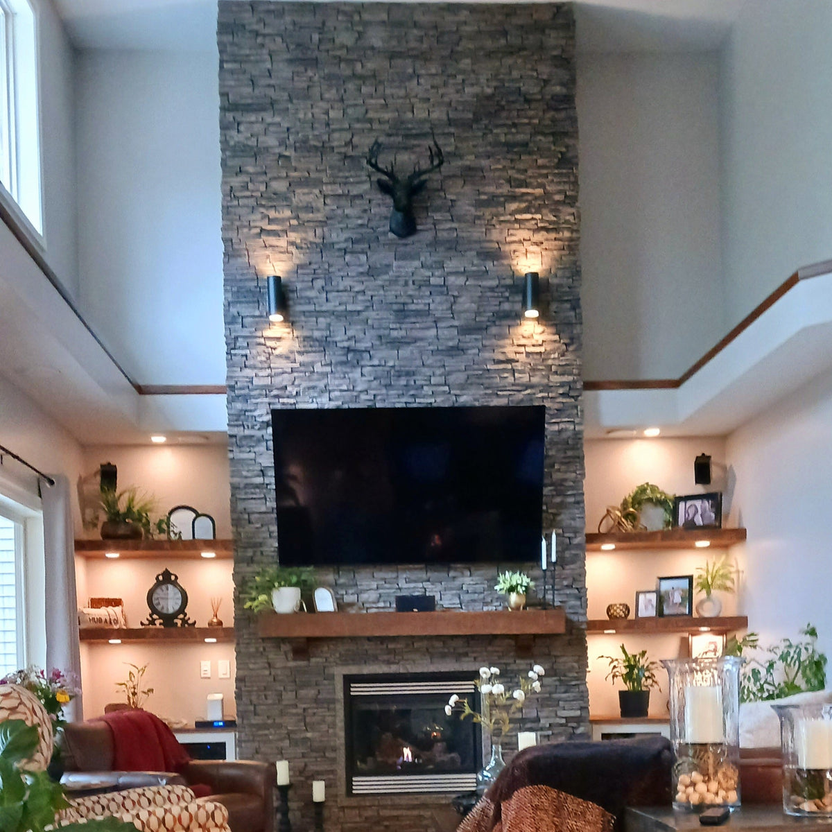 Faux Stacked Stone Panels - Rustic Tan